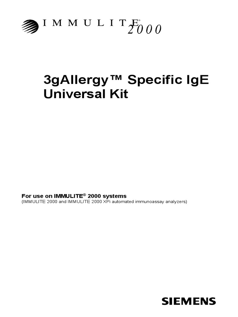 3gallergy 2020 - Specific - IgE - Universal - Kit - IMMULITE - 2000 ...