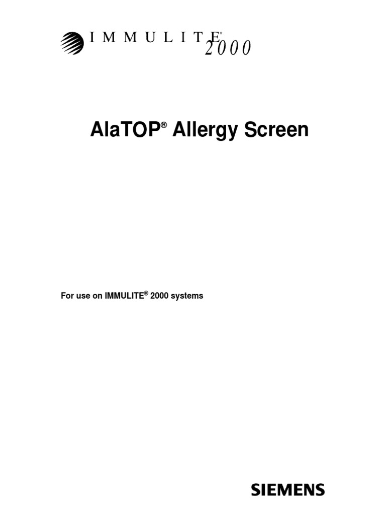 AlaTOP Allergy Screen OUS - IMMULITE 2000 Systems - Rev 21 DXDCM ...