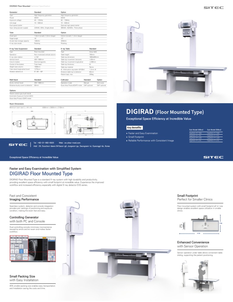DIGIRAD Floor Mounted Type - SITEC - 4p - Sub | PDF | Vacuum Tube | X Ray