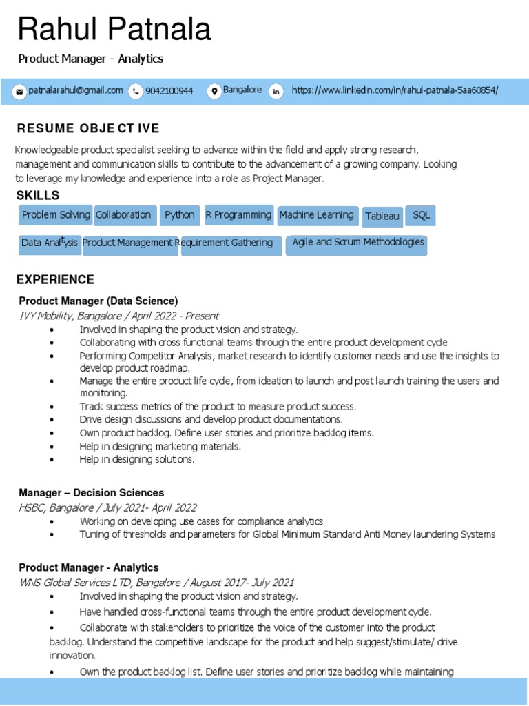 Resume PM | PDF | Scrum (Software Development) | Business