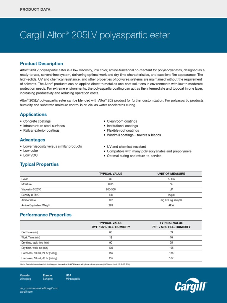 Cargill Altor 205LV R | PDF | Coating | Shelf Life