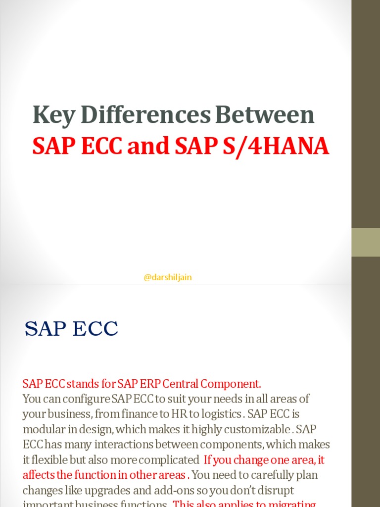 Sap Ecc and Sap S4hana | PDF | Information Science | Information Technology Management