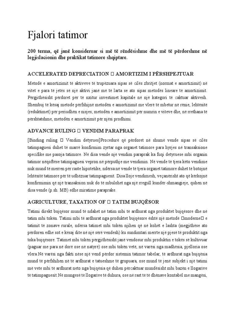 Fjalori Tatimor | PDF