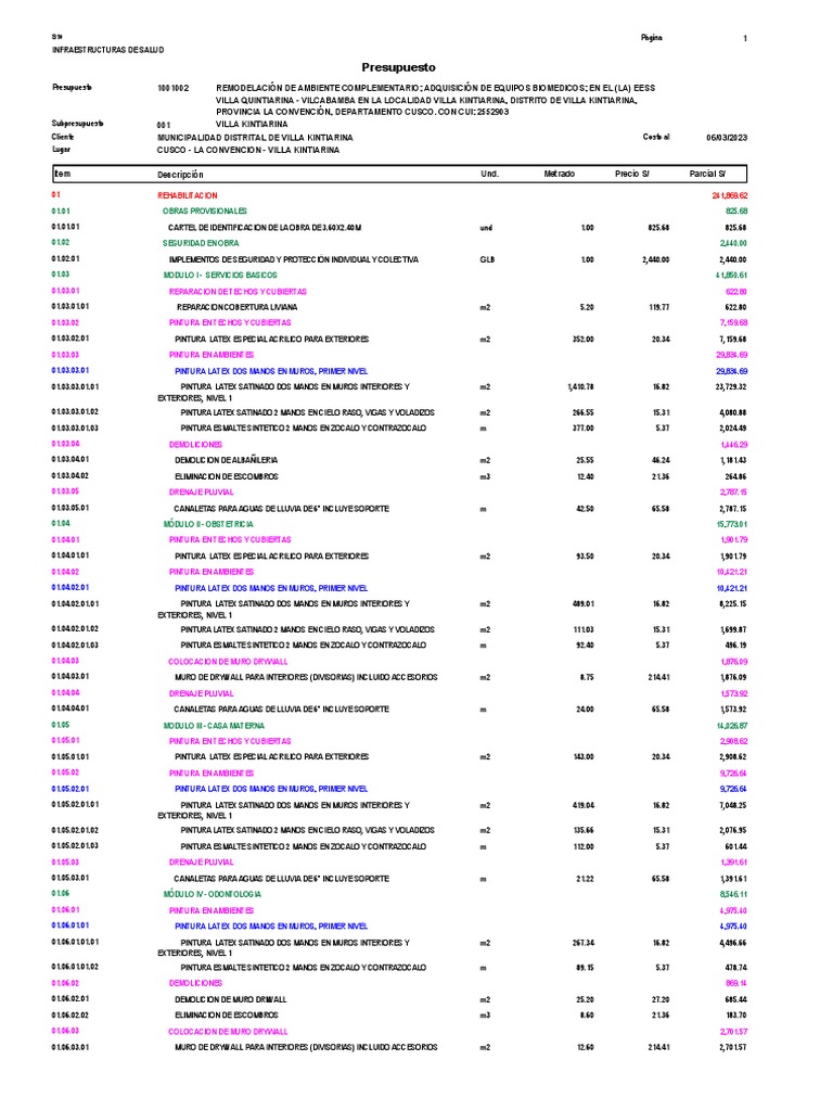 Pre Supuesto Client e | PDF | Materiales | Diseño arquitectonico