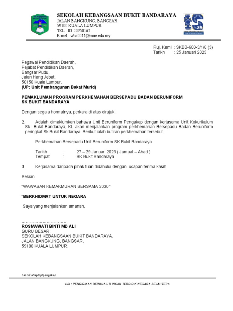 Pemakluman Program Ke Jabatan | PDF