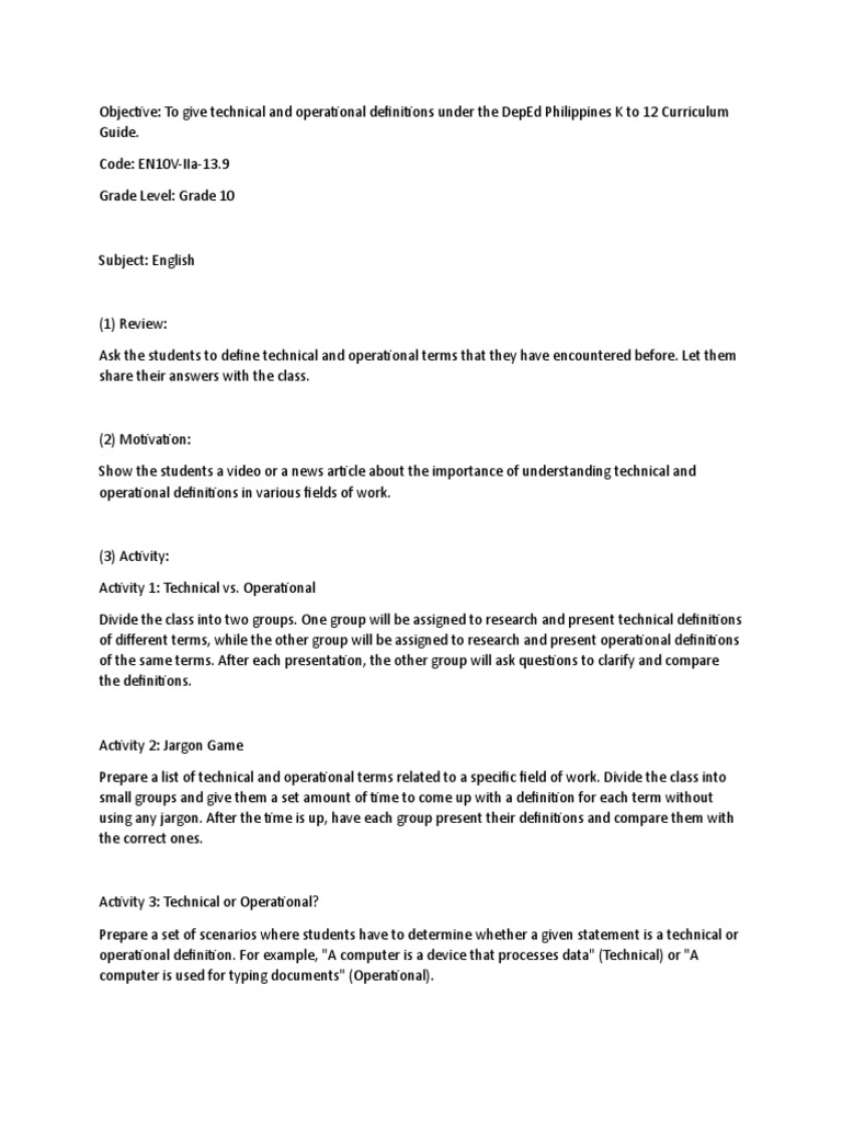 Understanding Technical vs. Operational Definitions | PDF | Abstraction ...