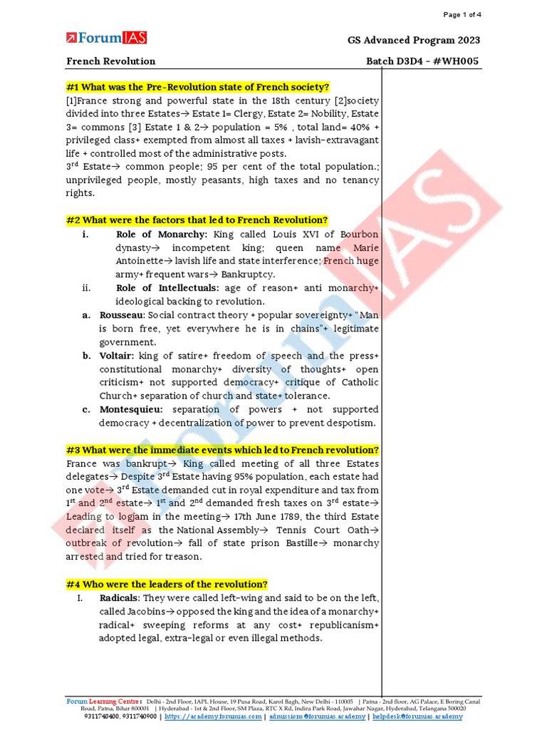 GSAP WH French Revolution | PDF | First French Empire | Napoleon