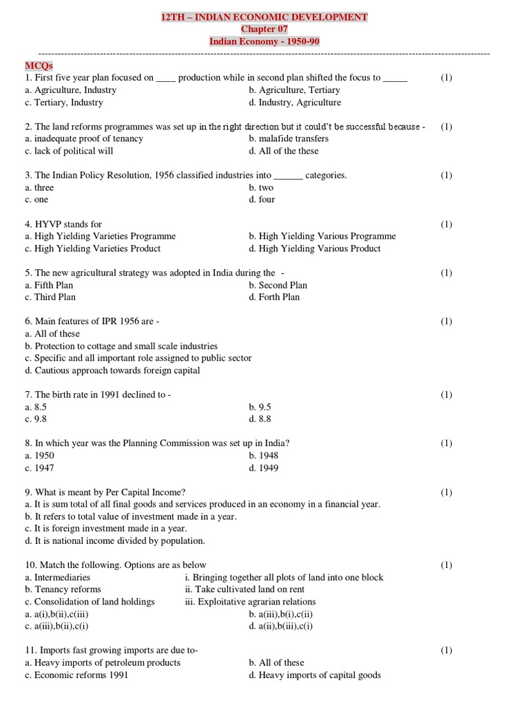 Indian Economy 1950-1990 Overview | PDF | Economics | Economic Growth