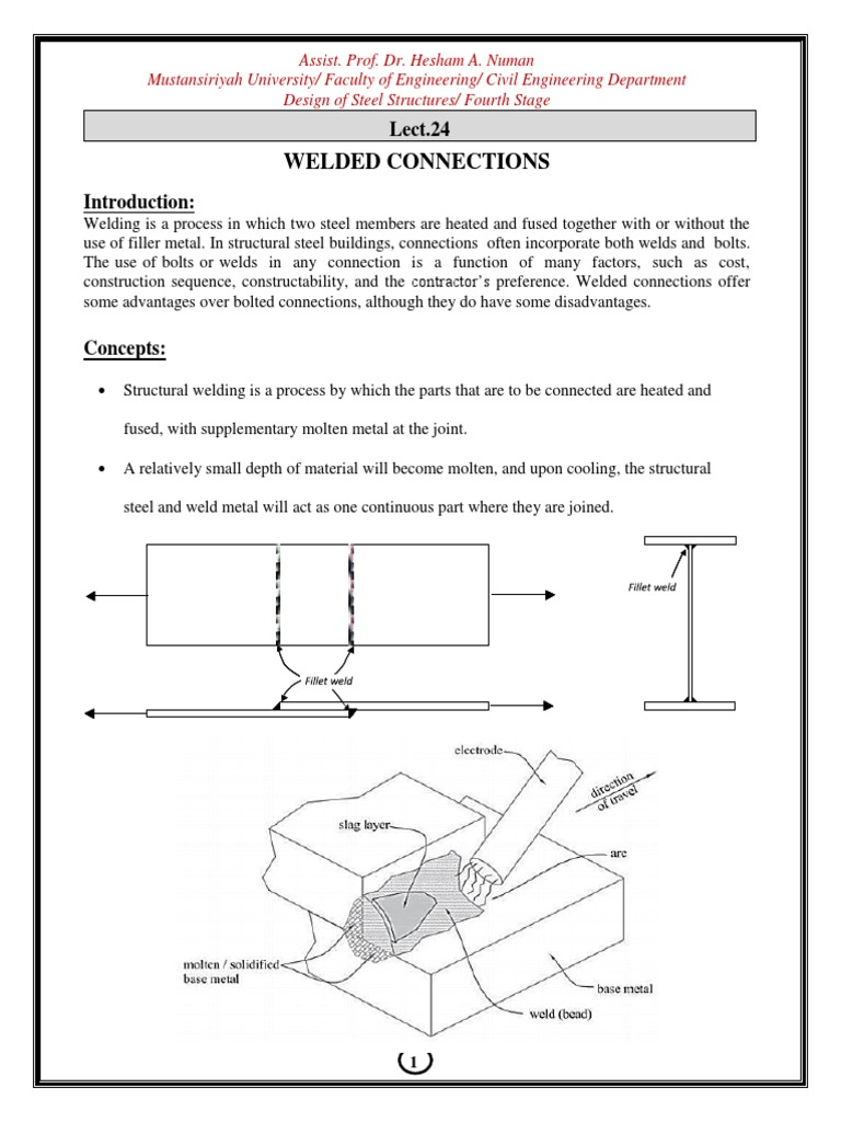 Welded Connections: Lect.24 | PDF | Construction | Welding