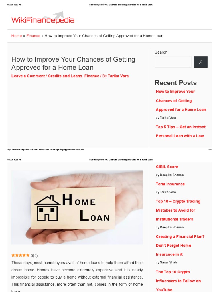 Boosting Home Loan Approval Chances | PDF | Loans | Debt
