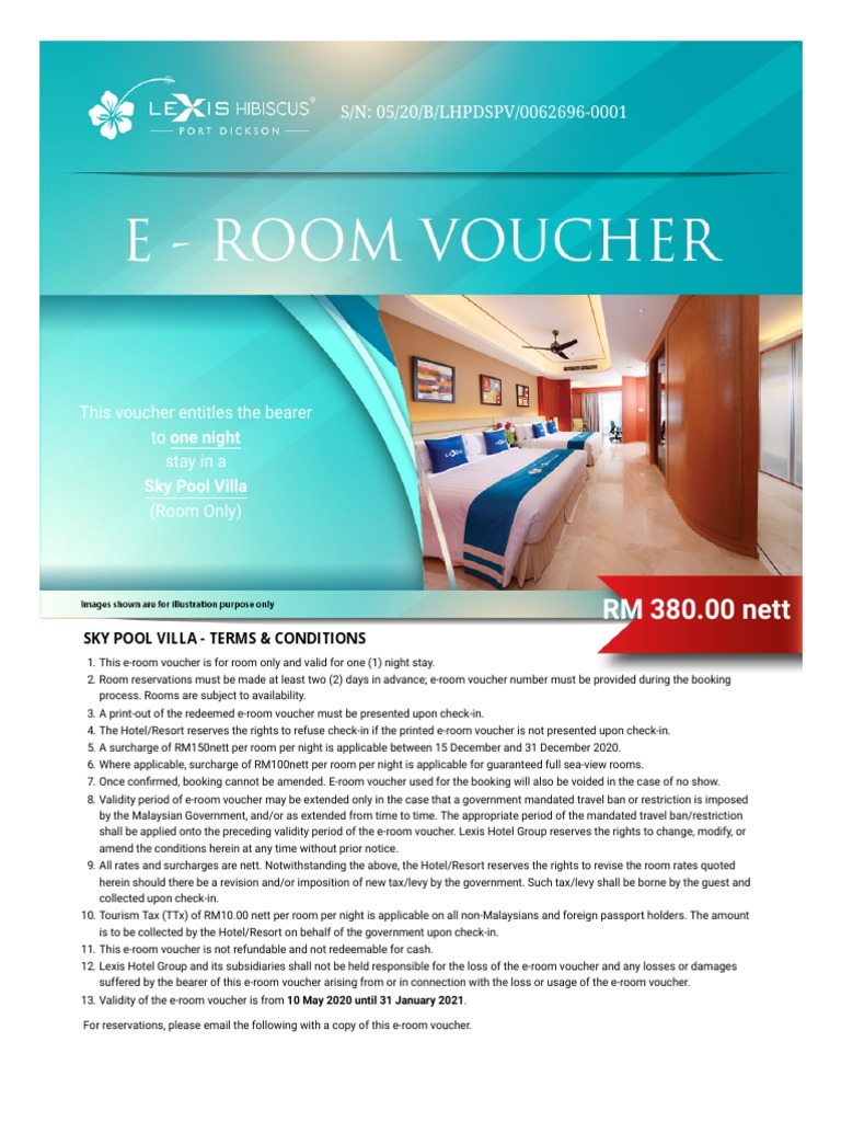 Lexis Hotel Group Voucher Purchase - Print Voucher | PDF | Taxes | Payments
