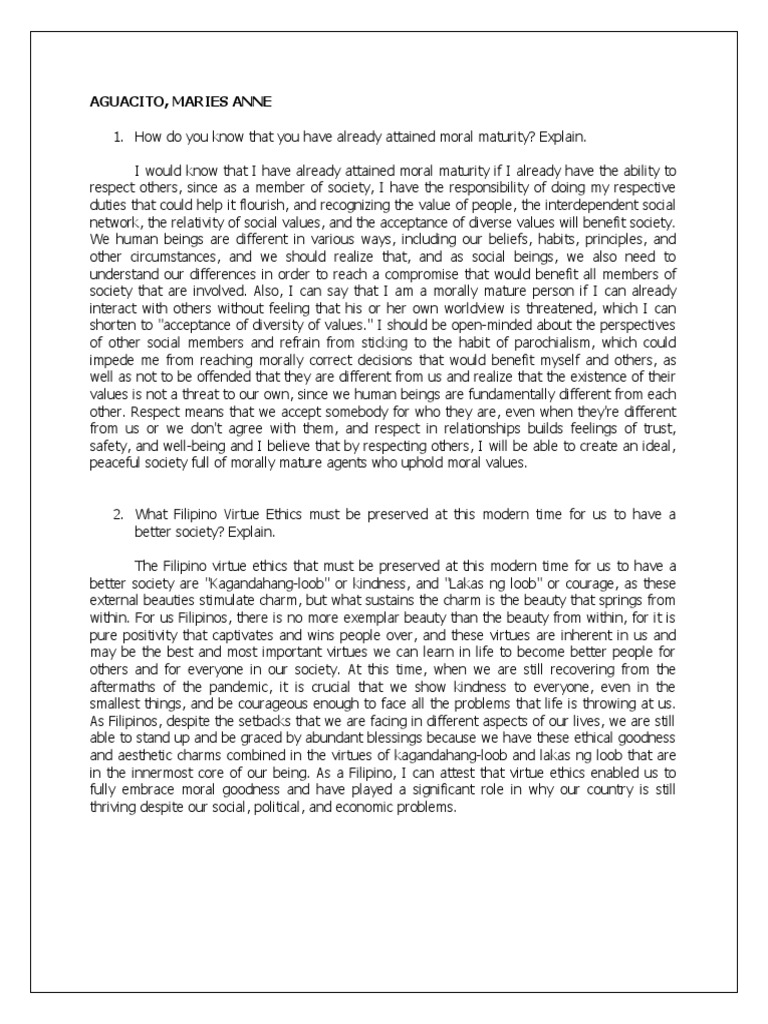 Ethics Moral Maturity Pdf Morality Value Ethics