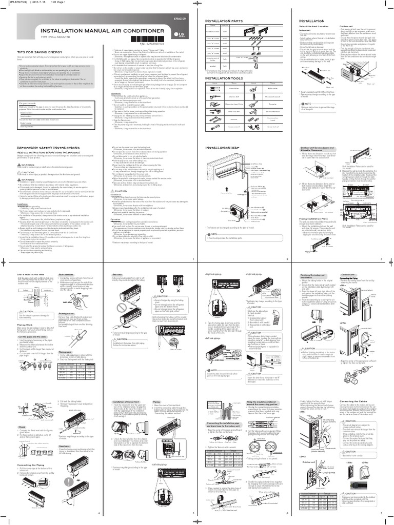Installation Manual Air Conditioner | PDF | Pipe (Fluid Conveyance ...