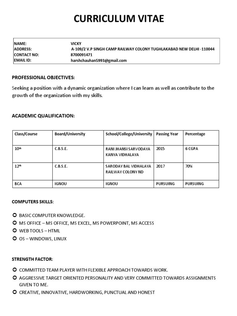 Vicky Updated CV | PDF