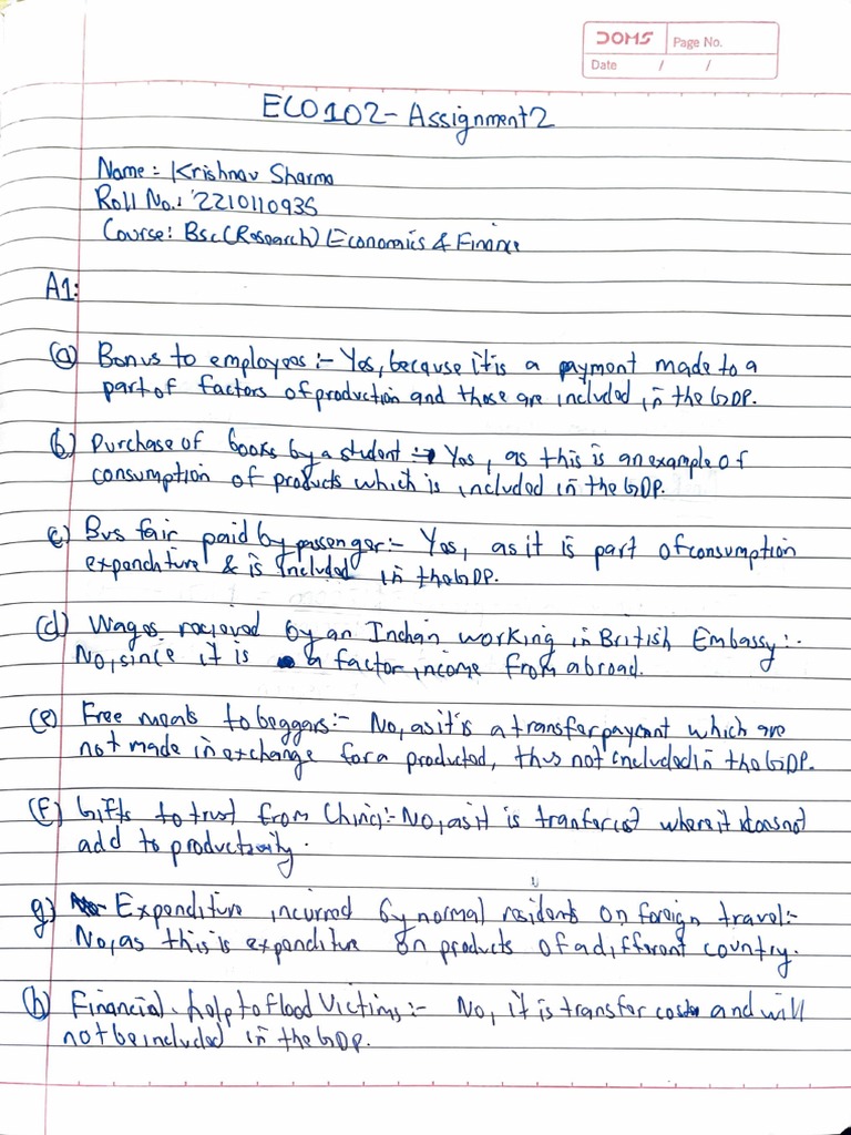 ECO102 Assignment 2 | PDF