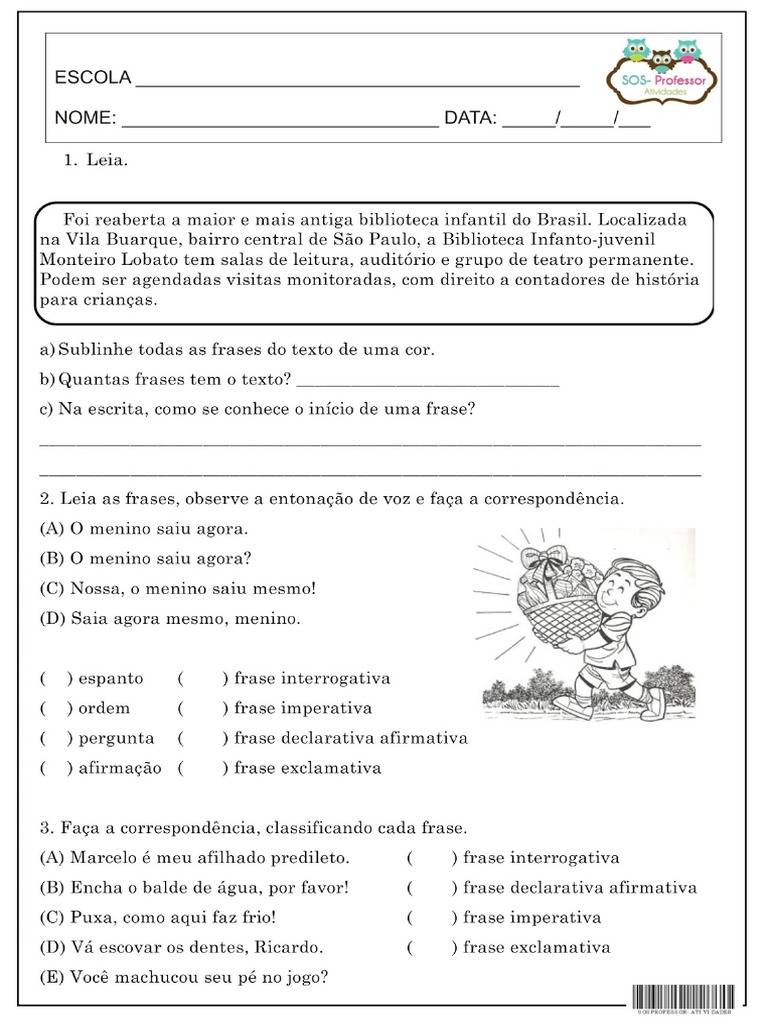 Tipos e Formas de Frases | PDF