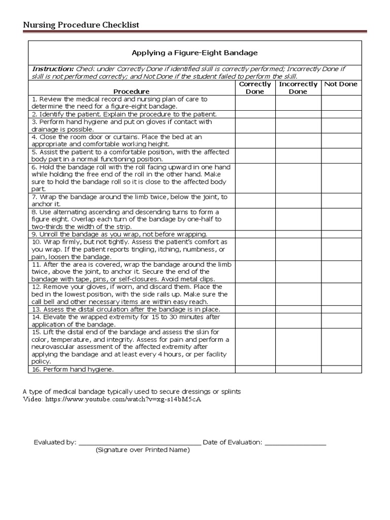 Applying-a-Figure-Eight-Bandage | PDF | Patient | Paresthesia