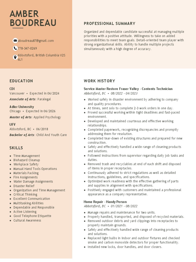 Amber Boudreau Resume 2 | PDF