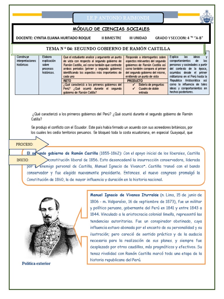 4 Segundo Gobierno de Ramon Castilla | PDF | Perú | América del Sur