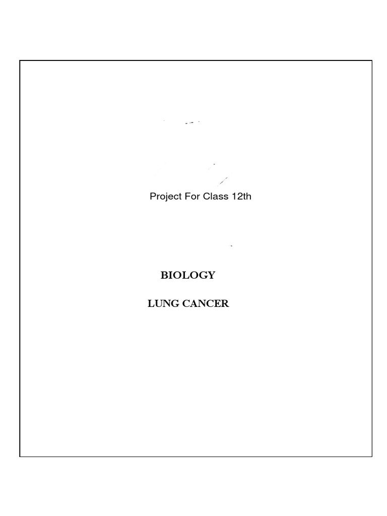 Project Lung Cancer | PDF | Lung Cancer | Cancer