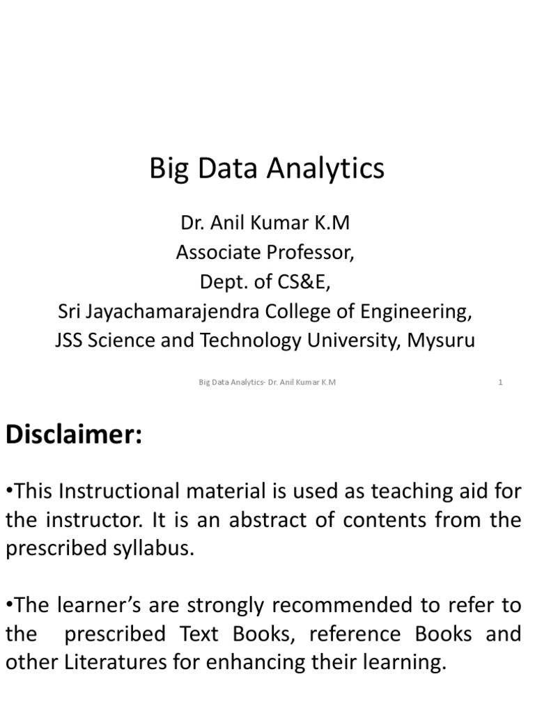 Big Data Analytics - AKM | PDF | Big Data | Analytics