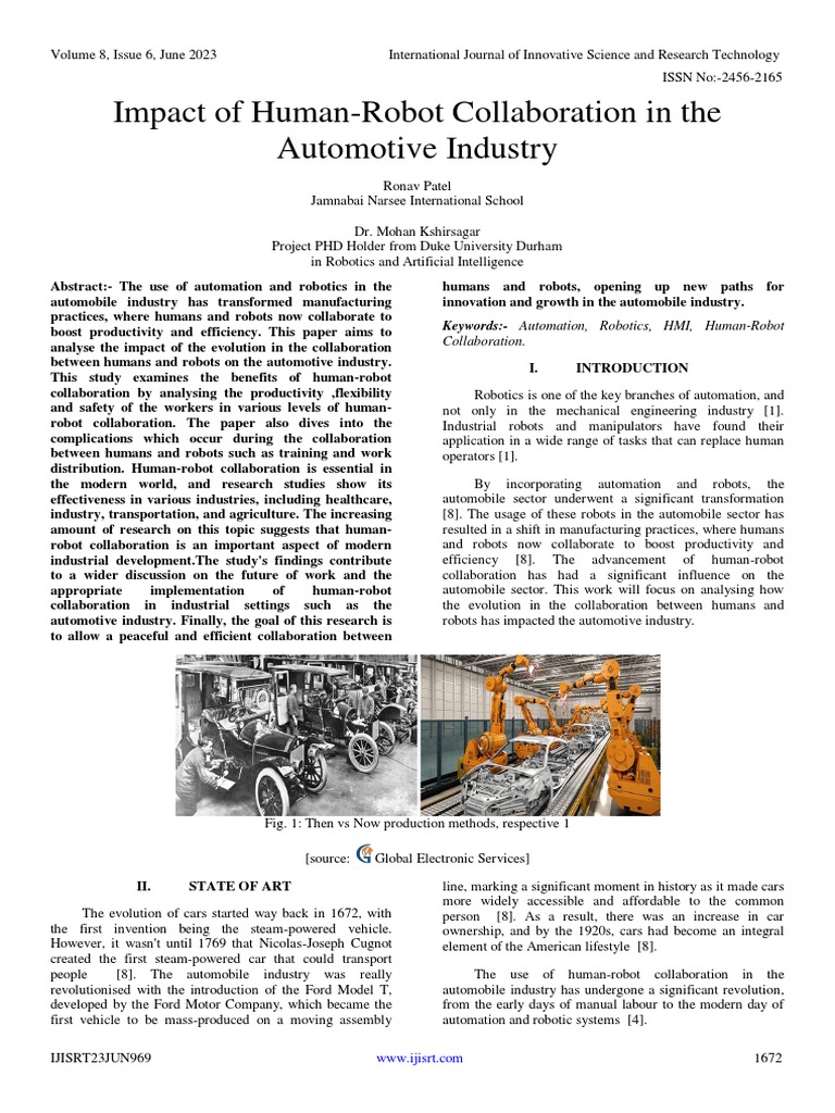 Impact of Human-Robot Collaboration in the Automotive Industry | PDF ...
