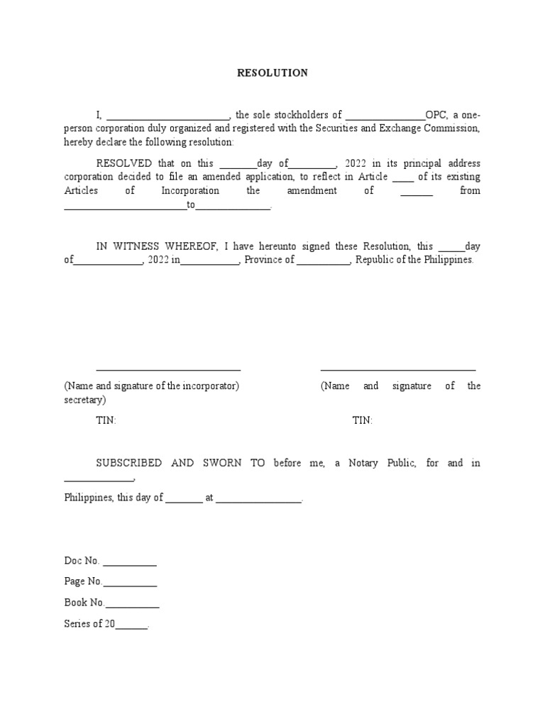 2022SECForm RESOLUTION-opc | PDF
