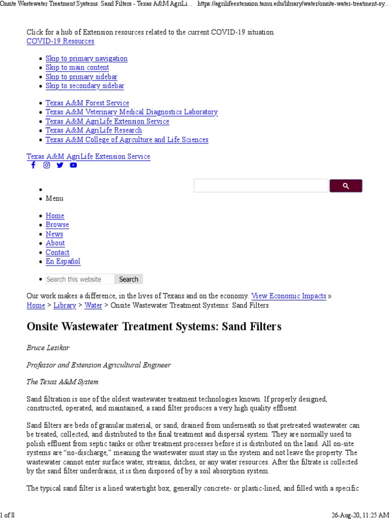 Onsite Wastewater Treatment Systems2 | PDF | Filtration | Sewage Treatment