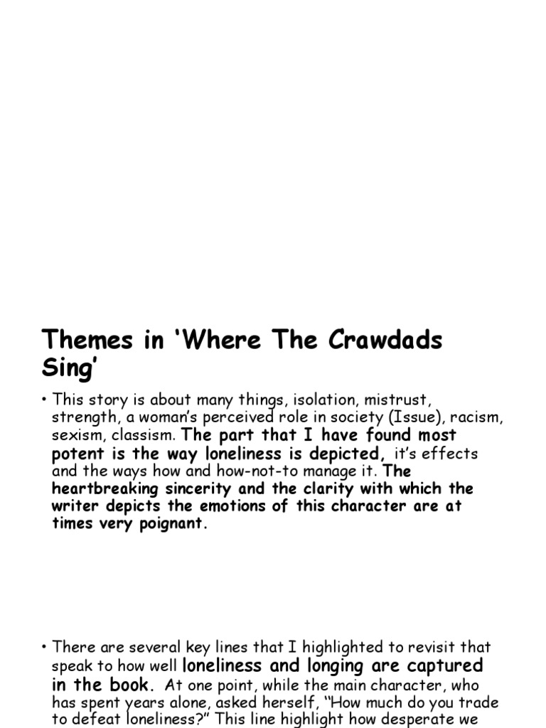Crawdads Theme or Issue | PDF | Analytical Psychology | Cognitive Science