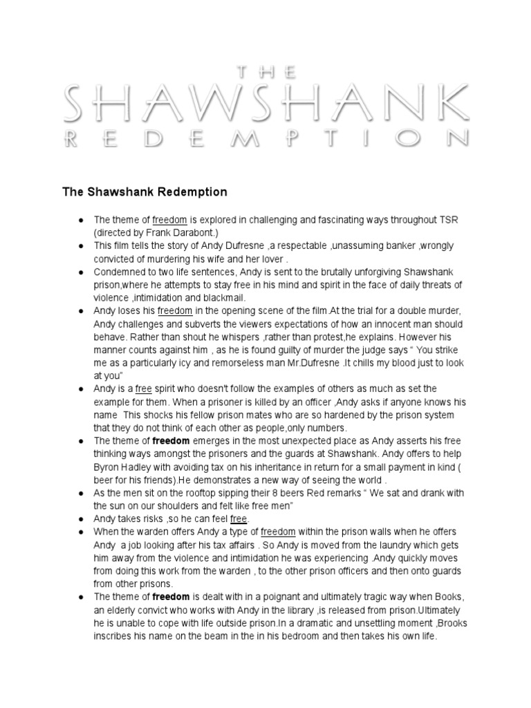 Exploring Freedom in Shawshank Redemption | PDF