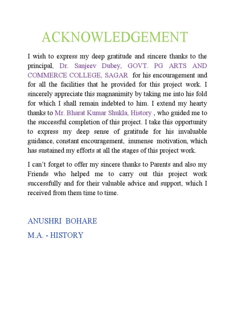 Acknowledgement | PDF | Self-Improvement | Lifestyle