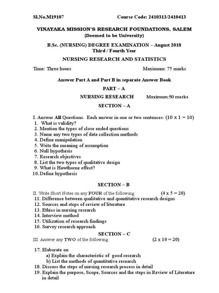 Nursing Research and Statistics | PDF | Statistics | Quantitative Research