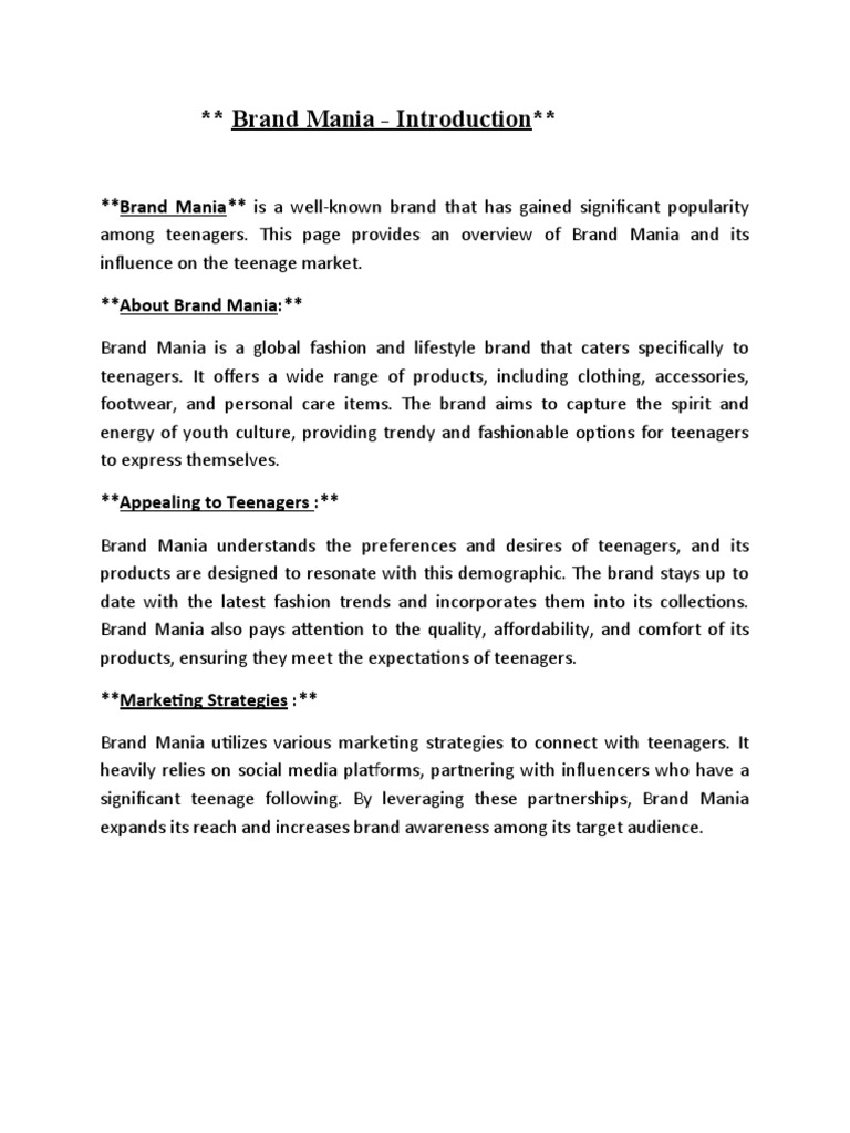 English Acticity On Brand Mania | PDF | Brand | Fashion