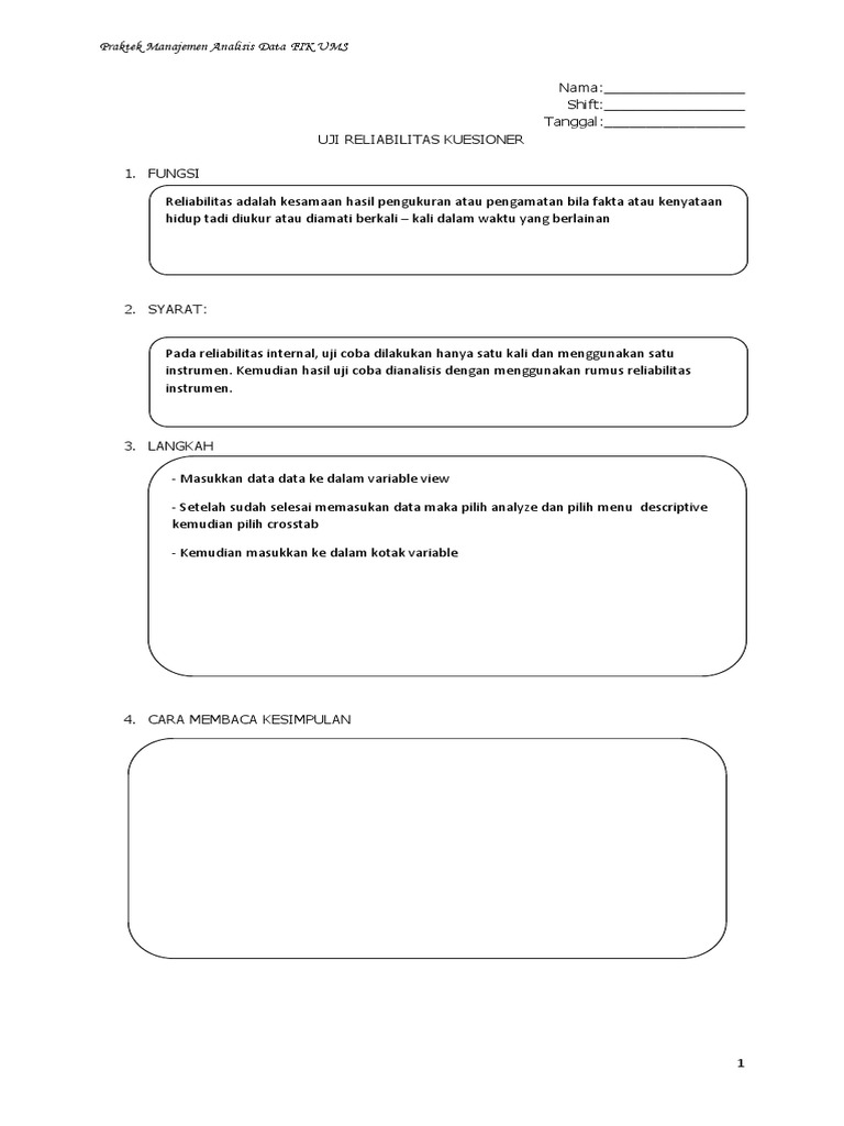 Spss Reliabilitas Anisa Setya Hananto J310200117 6D | PDF
