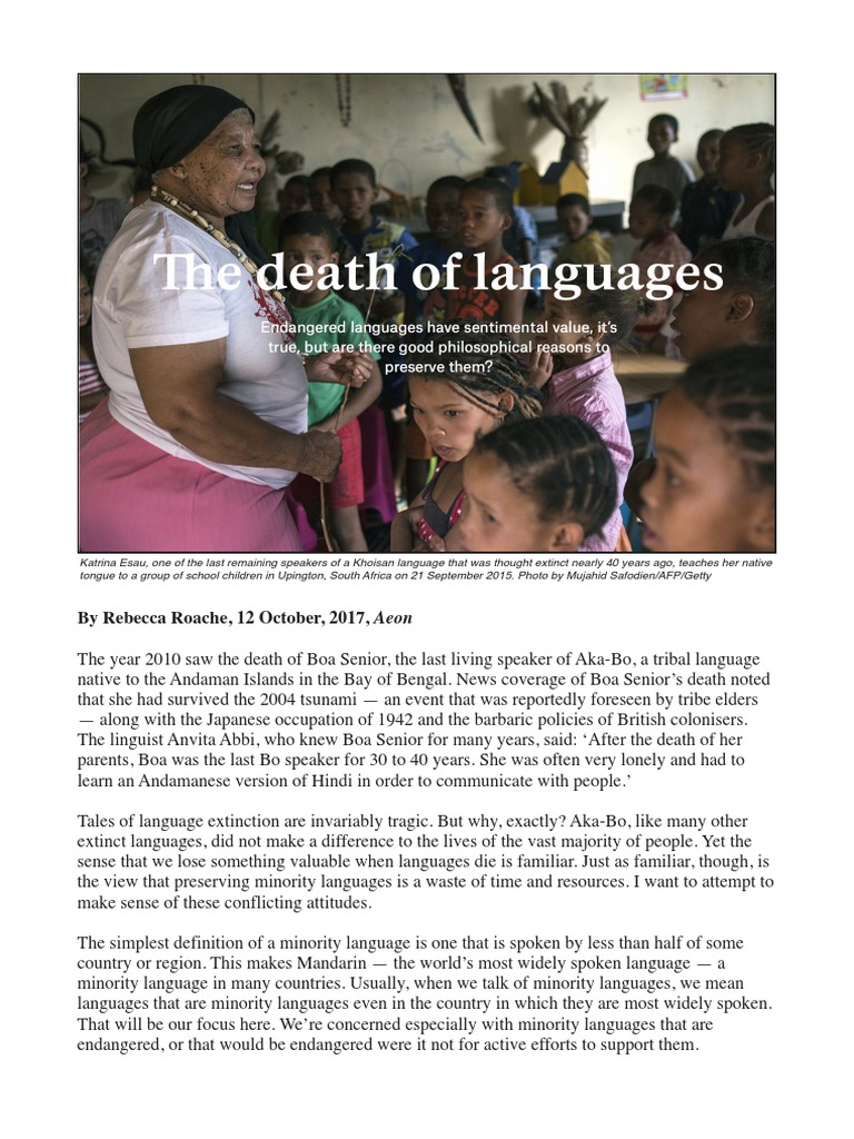Roache - The Death of Languages | PDF | Cognition | Human Communication