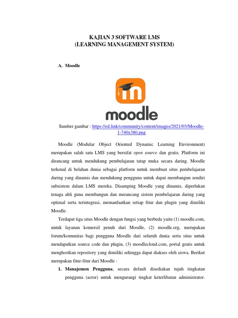 Kajian 3 LMS (Learning Management System) Aplikasi Moodle, Edmodo, Dan Kahoot | PDF