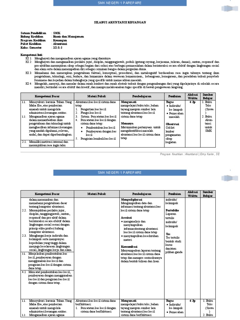 Silabus - Akuntansi Keuangan | PDF
