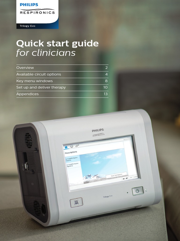Trilogy Evo Quick Start Guide | PDF | Pulmonology | Respiration