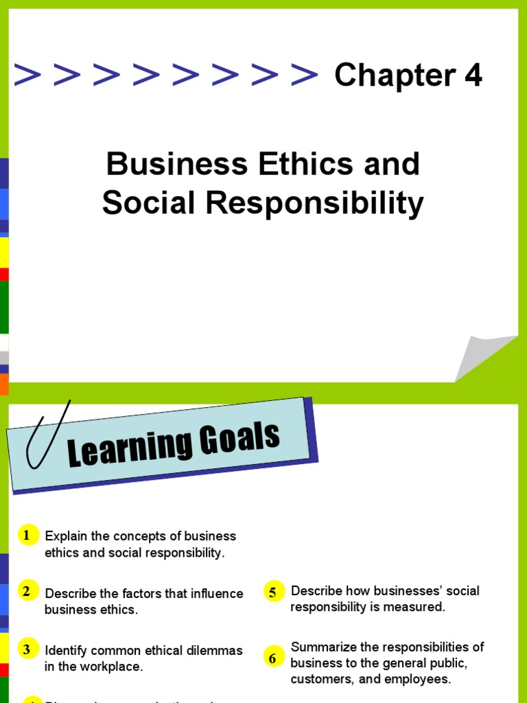 Business Ethics and Social Responsibility | PDF | Corporate Social ...