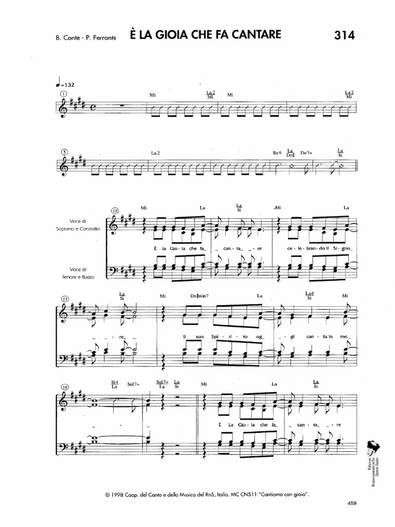 E' La Gioia Che Fa Cantare | PDF