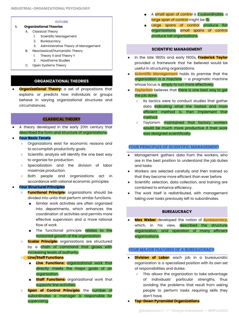 Organizational Theories | PDF | Attitude (Psychology) | Industrial And ...