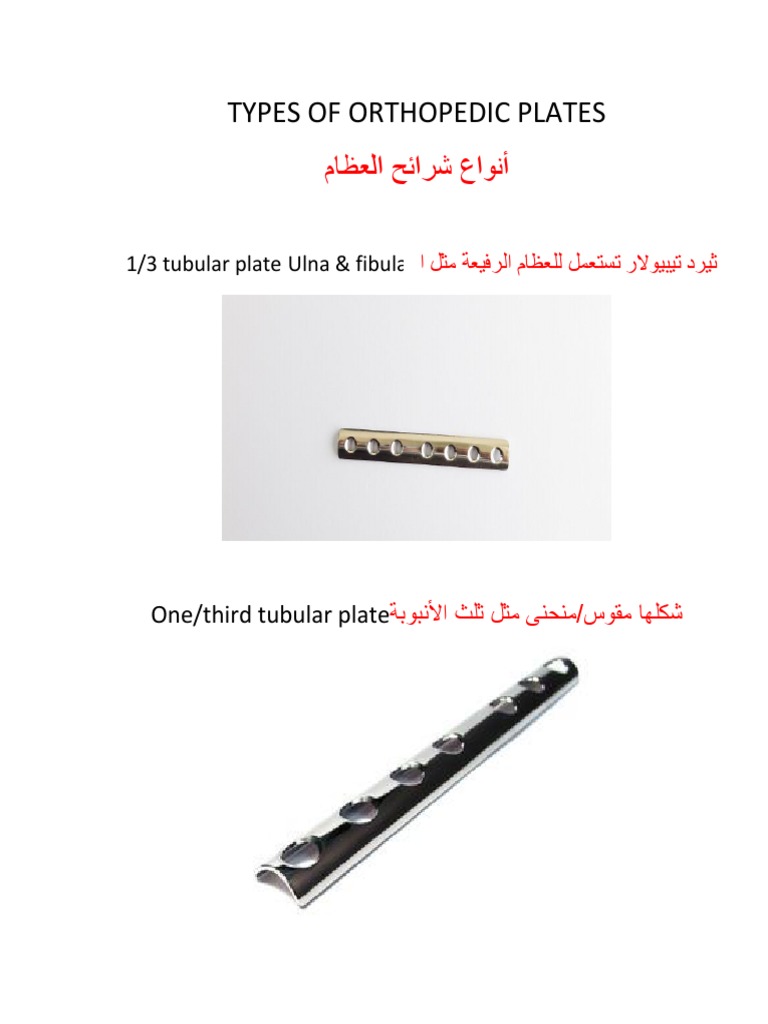 Types of Orthopedic Plates | PDF