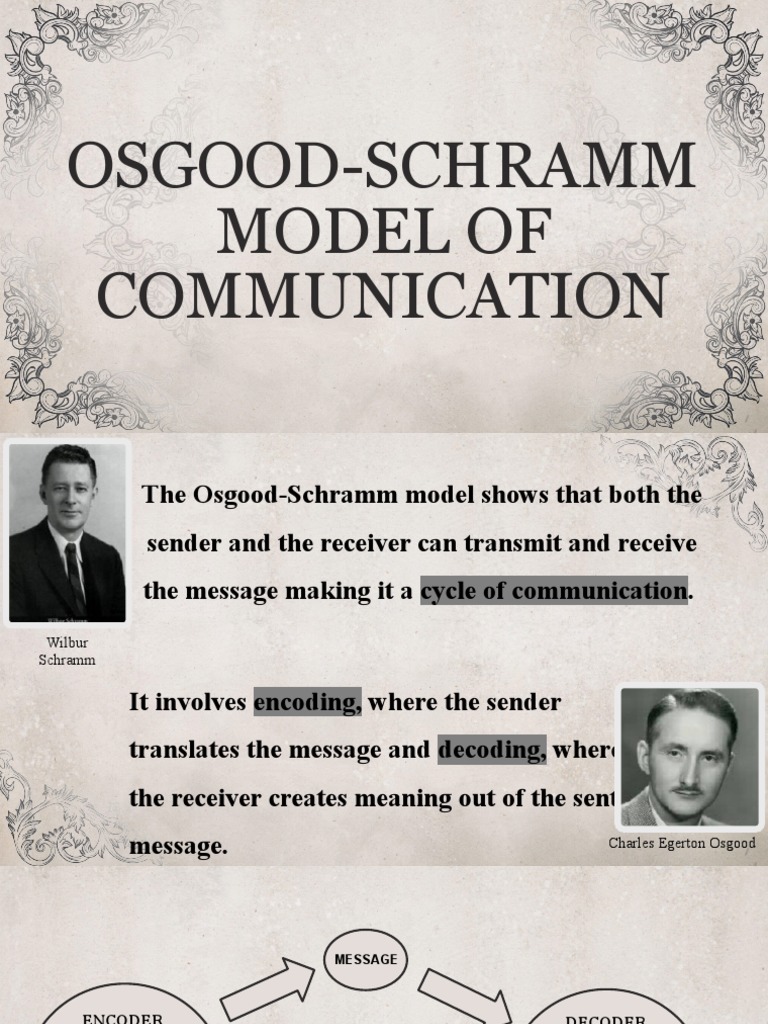Osgood Schramm Model of Communication. | PDF | Cognition | Linguistics