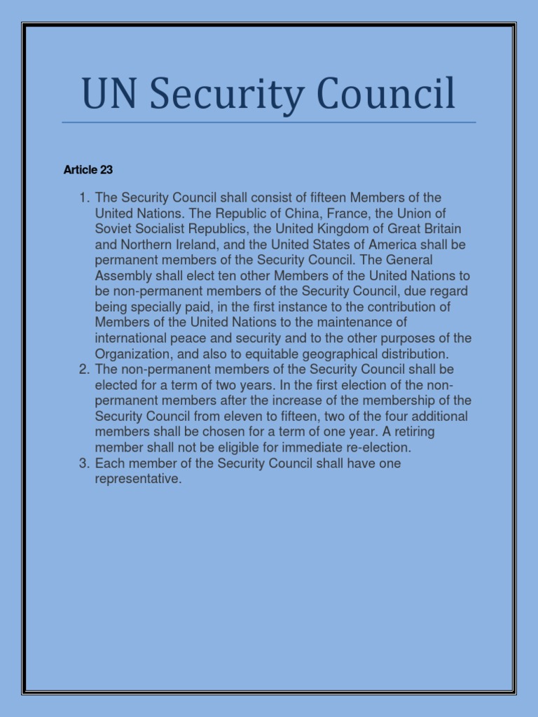 UN Security Council | PDF | United Nations Security Council | United ...