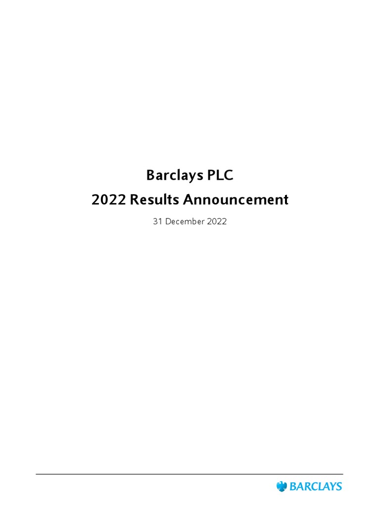 Barclays 2022 Financial Results Summary | PDF | Dividend | Financial ...