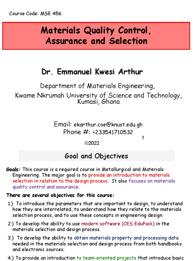 Materials Selection Lecture Full 2023. | PDF | Strength Of Materials | Wear