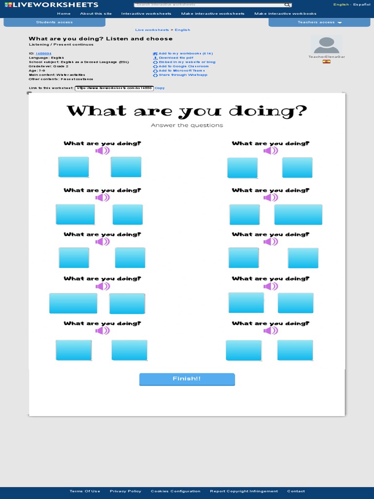 What Are You Doing Listen and Choose Worksheet | PDF