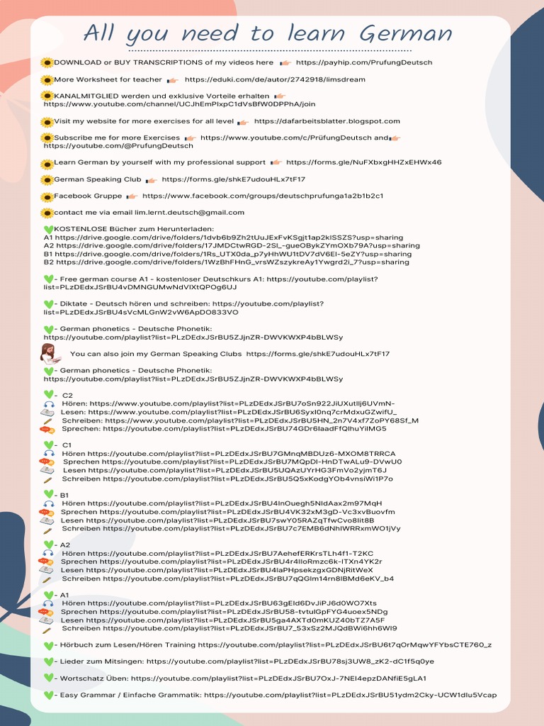 All You Need To Learn German | PDF