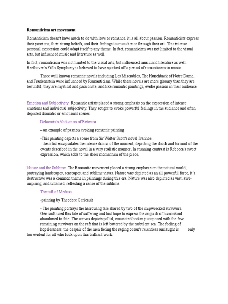 Romanticism: Passion in Art & Culture | PDF | Romanticism