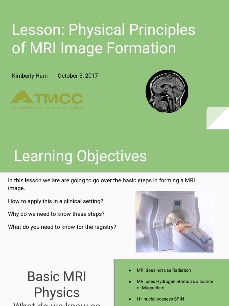 TMCC MRI Image Formation | PDF | Magnetic Resonance Imaging | Applied ...